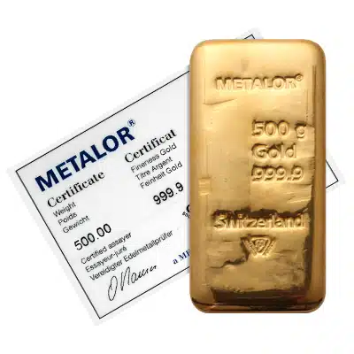 Metalor 500 Gram Gold Bar - Gold Bullion Dealers: Buy Gold Bullion ...